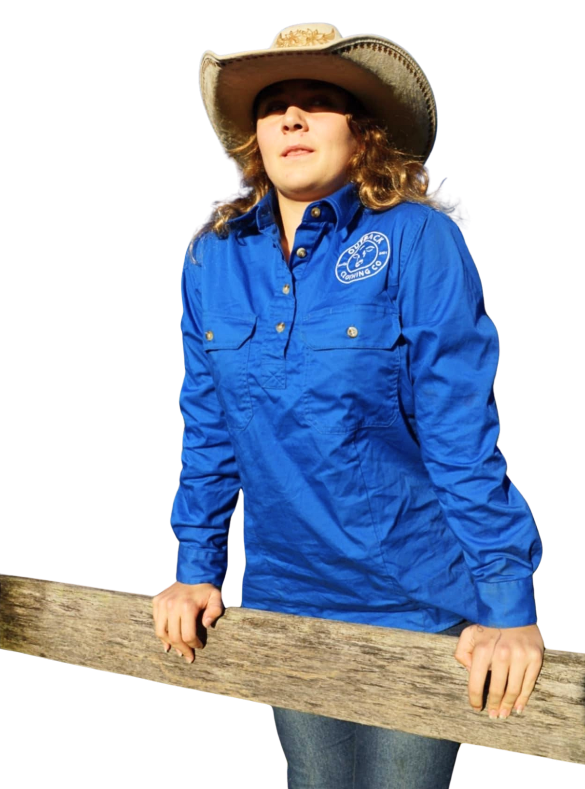 OCC Embroidered Shirt Blue | Australian-Made Cotton Shirt | Outback ...