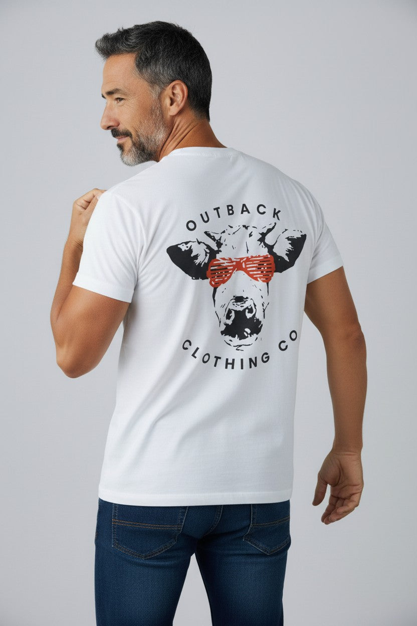 Cool Cow Tee – Neon Orange (Men’s) | Outback Clothing Co