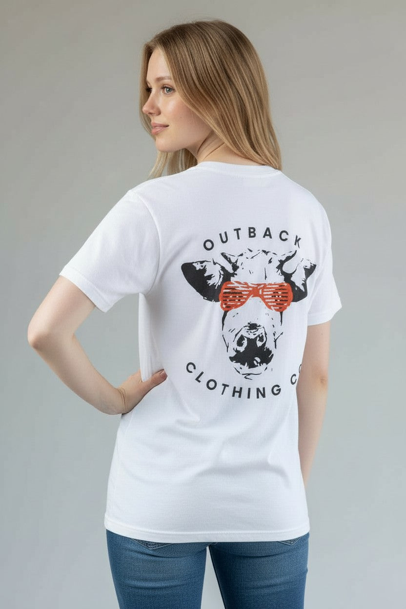 Cool Cow Tee – Neon Orange (Women’s) | Outback Clothing Co